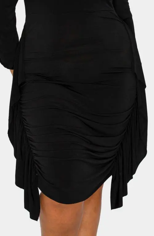 L I V D Nova Ruched Bodycon Dress - Black