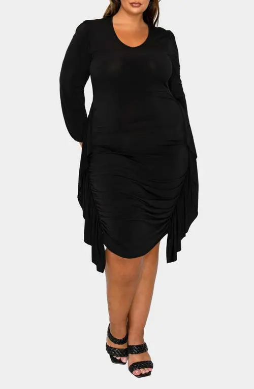L I V D Nova Ruched Bodycon Dress - Black