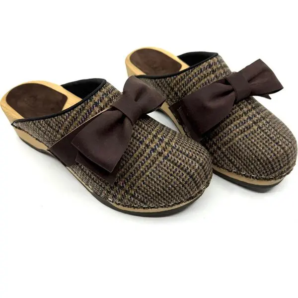 KUNSTEN Embla Bow Clog - Harris Tweed
