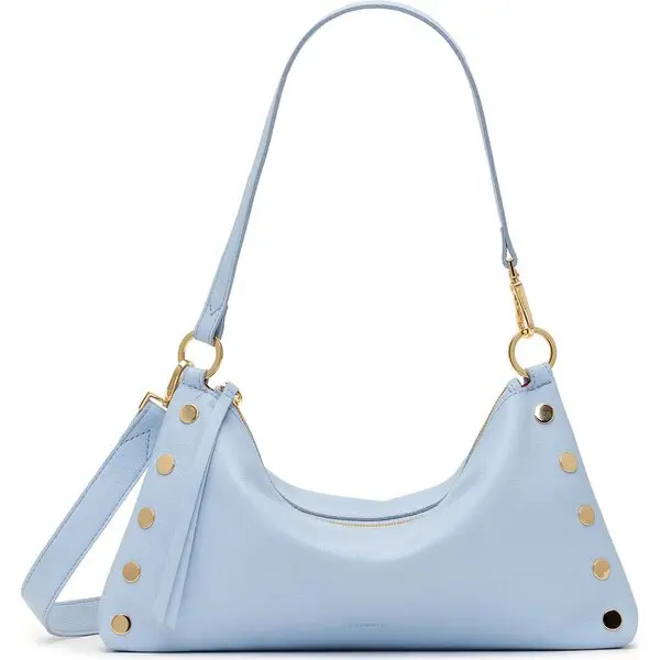 HAMMITT Medium Kyle Leather Shoulder Bag - Hazy Blue/gold