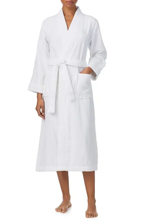 Ralph Lauren Tie Waist Terry Robe - White