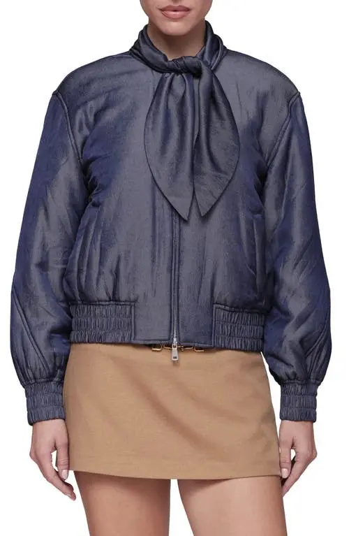 Avec Les Filles Tie Neck Bomber Jacket