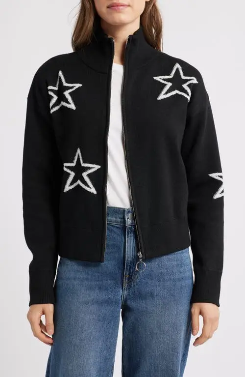 Bobeau Star Zip Cardigan