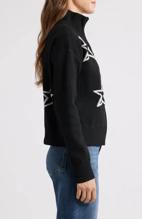 Bobeau Star Zip Cardigan