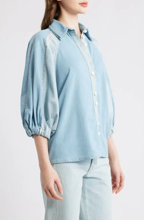 Farm Rio Two-tone Button-up Shirt