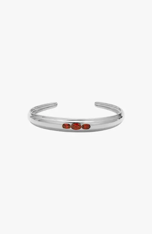 SEREIA OFFICIAL Rosalie Garnet Bangle - White Gold