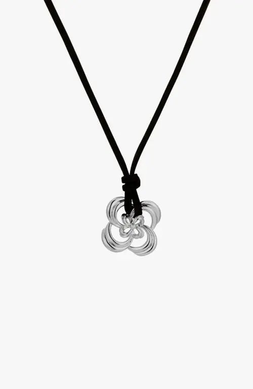 SEREIA OFFICIAL Sienna Monogram Pendant Necklace - White Gold