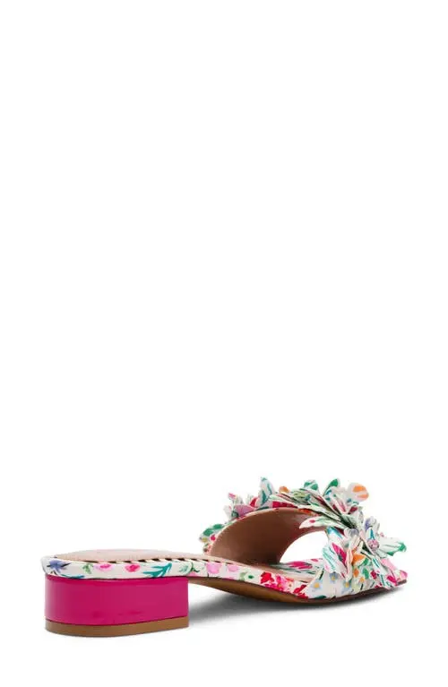 Betsey Johnson Glorria Floral Appliqué Slide Sandal