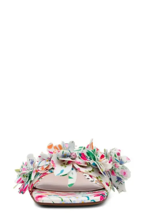 Betsey Johnson Glorria Floral Appliqué Slide Sandal