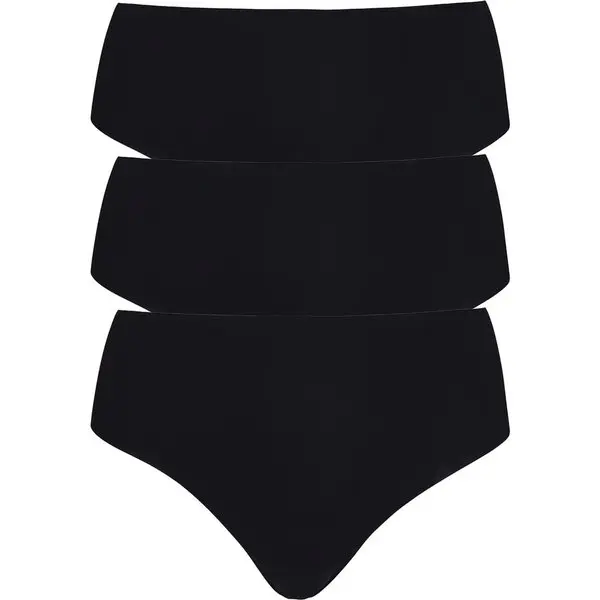 Commando Classic 3-pack High Rise Thongs - Multi-pack Black