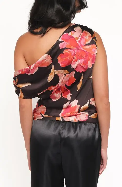PETAL & PUP Yolanda One-shoulder Satin Top