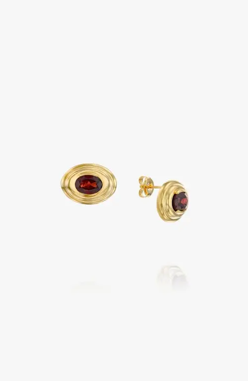 SEREIA OFFICIAL Rosalie Garnet Earrings - Yellow Gold