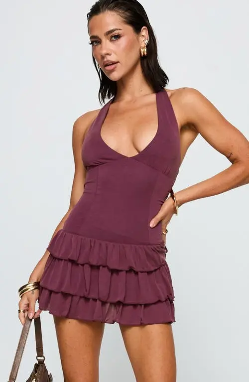 Princess Polly Ruffle Halter Mini Dress