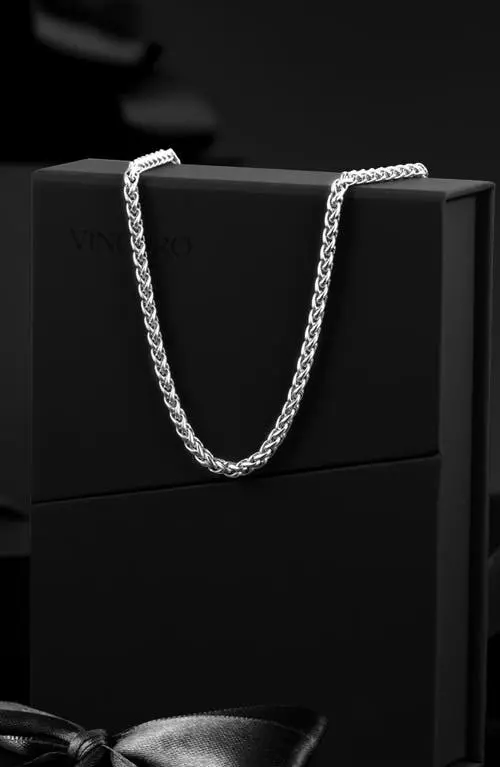 VINCERO Wheat Chain Necklace - Silver