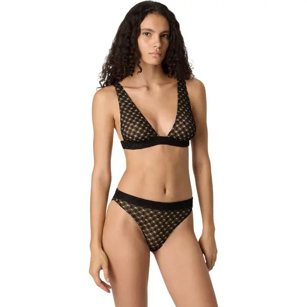 Missoni Bralette Bikini In Lamé Viscose With Raschel Workmanship - Black