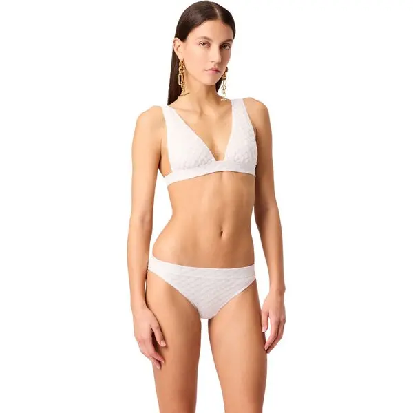 Missoni Bralette Bikini In Lamé Viscose With Raschel Workmanship - White