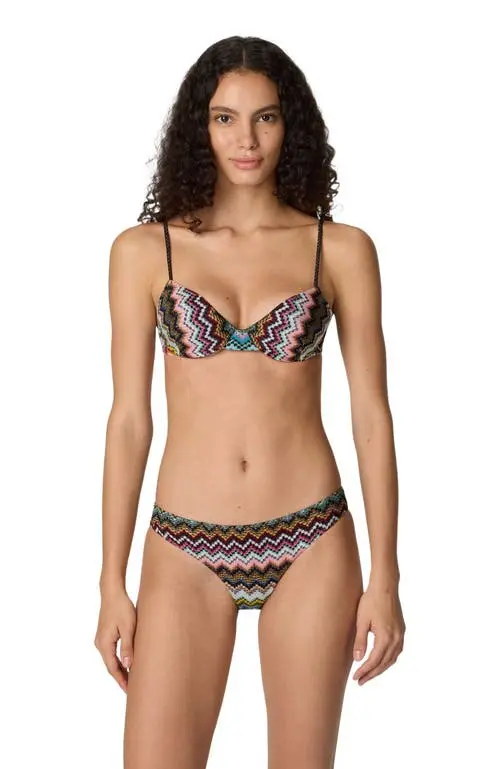 Missoni Balcony Bikini In Viscose Lam - Black & Multicoloured