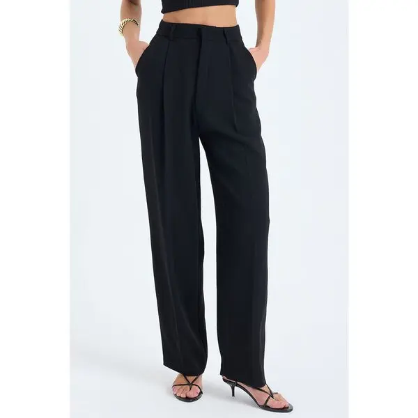 MONLICIA Nevara High-waist Wide-leg Palazzo Trousers - Black