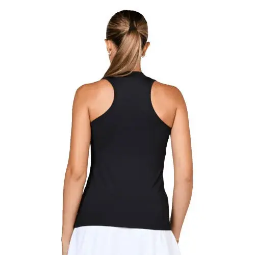 SOFIBELLA Racerback Tennis Tank Top - Black