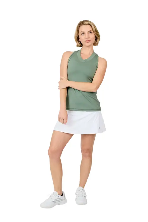 SOFIBELLA Racerback Tennis Tank Top - Army
