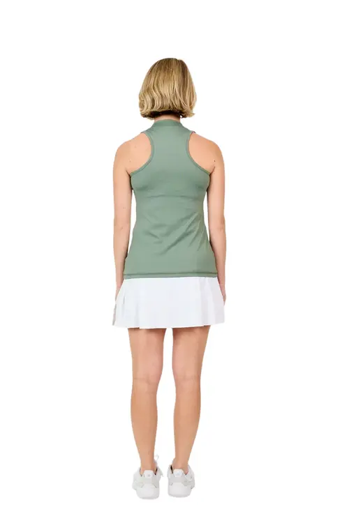 SOFIBELLA Racerback Tennis Tank Top - Army