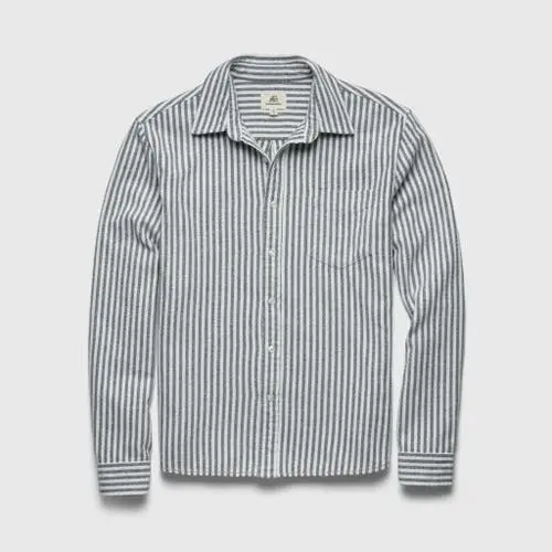 SURFSIDE SUPPLY CO. Brian Twill Stripe Shirt - Navy