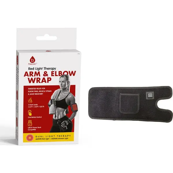 PURSONIC Red Light Therapy Arm & Elbow Wrap - Black