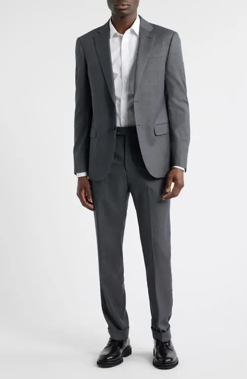 Emporio Armani Grey Nailhed Virgin Wool Suit - Graphite