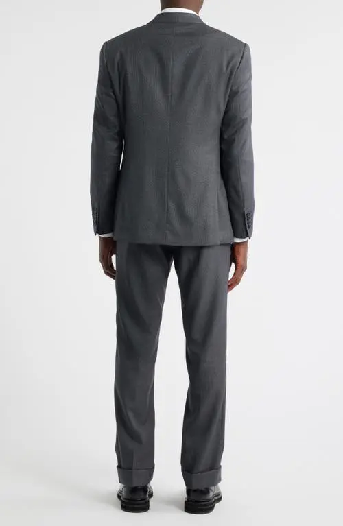Emporio Armani Grey Nailhed Virgin Wool Suit - Graphite