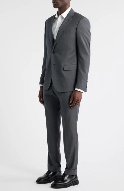 Emporio Armani Grey Nailhed Virgin Wool Suit - Graphite