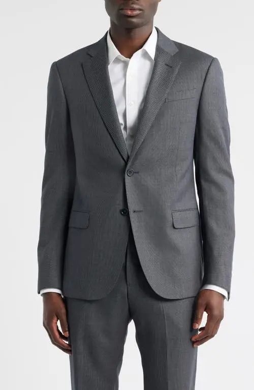 Emporio Armani Grey Nailhed Virgin Wool Suit - Graphite