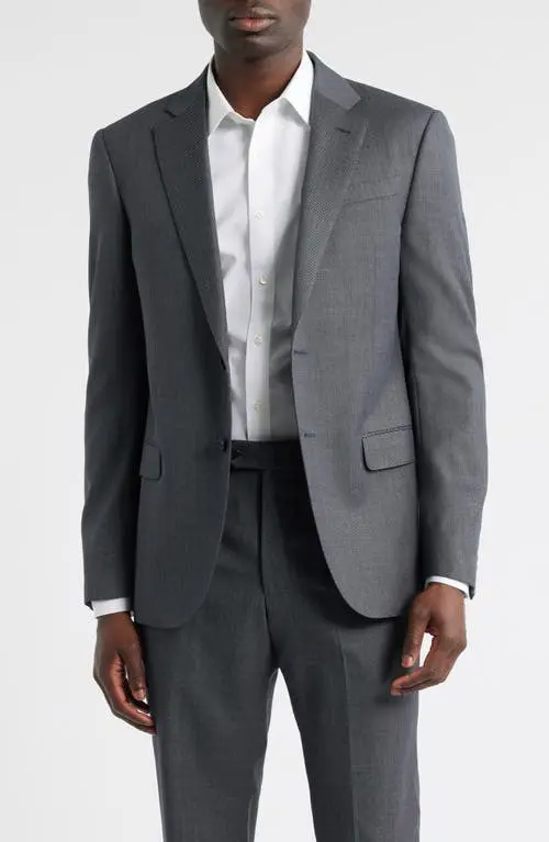 Emporio Armani Grey Nailhed Virgin Wool Suit - Graphite