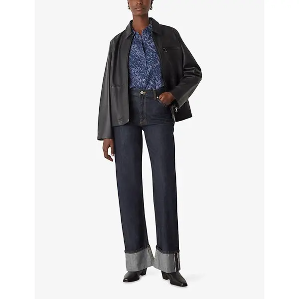 Whistles Abstract-print Long-sleeved Woven Shirt