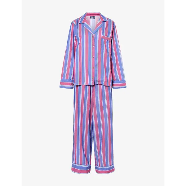 Polo Ralph Lauren Madison Stripe Woven Pyjama Set - Wine Cricket