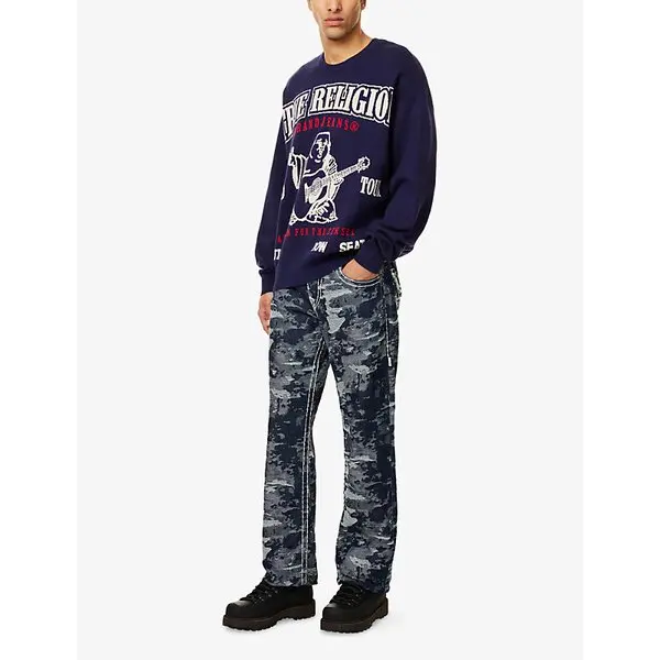 True Religion Boxy Printed Knitted Jumper