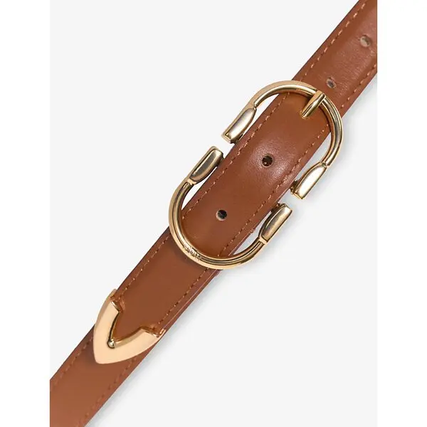Maje Double-buckle Leather Belt - Camel