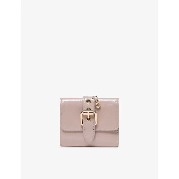 Maje Miss M Small Patent-leather Wallet - Mastic Beige