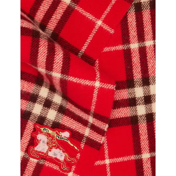 Burberry Narrow Check-pattern Cashmere Scarf