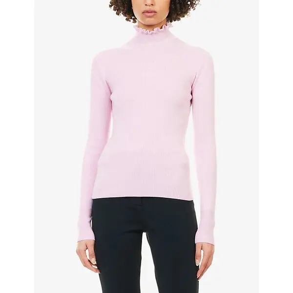 Cordova Kitz Frilled-neck Merino Wool-blend Jumper - Peony