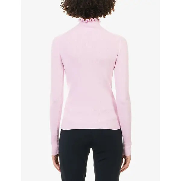 Cordova Kitz Frilled-neck Merino Wool-blend Jumper - Peony