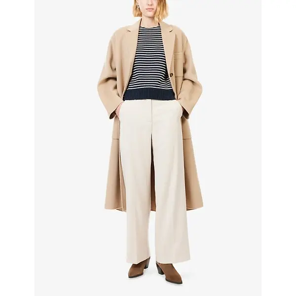 Max Mara Corone Wide-leg Woven Trousers - Sand