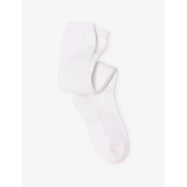 Maje Pointelle Cotton-blend Knee-high Socks - White