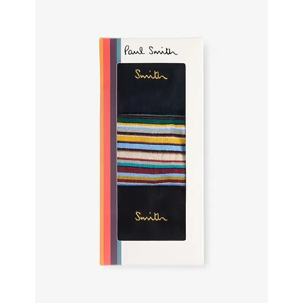 Paul Smith Signature Striped Cotton-blend Socks 3-pack - Multicolour