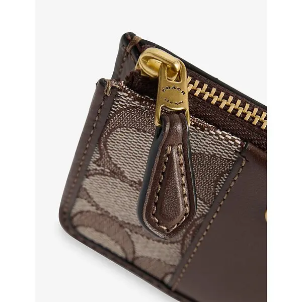 COACH® Logo-print Mini Leather Card Holder