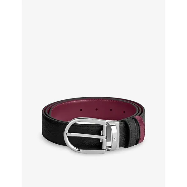 Montblanc Horseshoe Logo-plaque Reversible Leather Belt - Multi-coloured