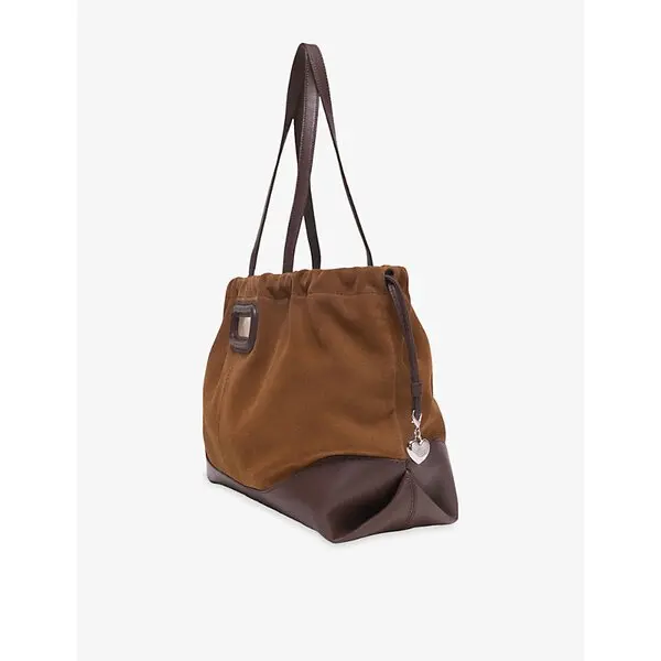 Maje Suede And Leather Tote Bag