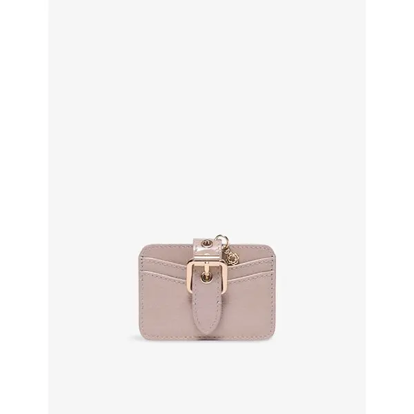 Maje Miss M Leather Card Holder - Mastic Beige
