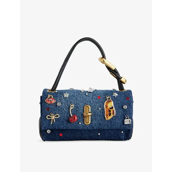 Marc Jacobs The Dual Trinket Denim Shoulder Bag - Medium Wash Multi