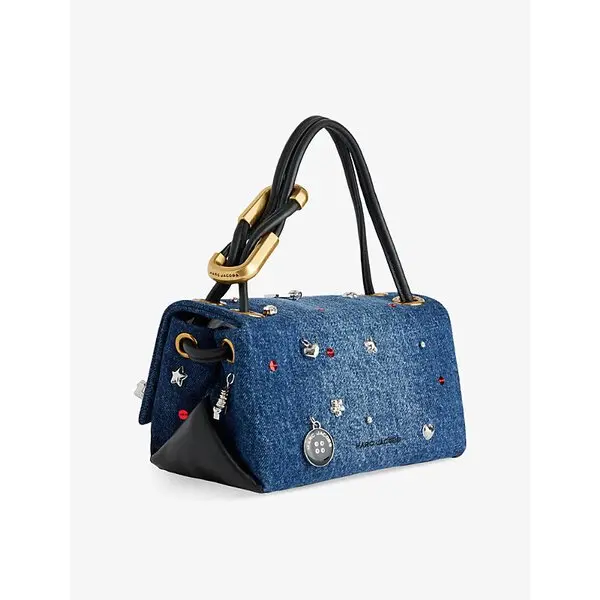 Marc Jacobs The Dual Trinket Denim Shoulder Bag - Medium Wash Multi