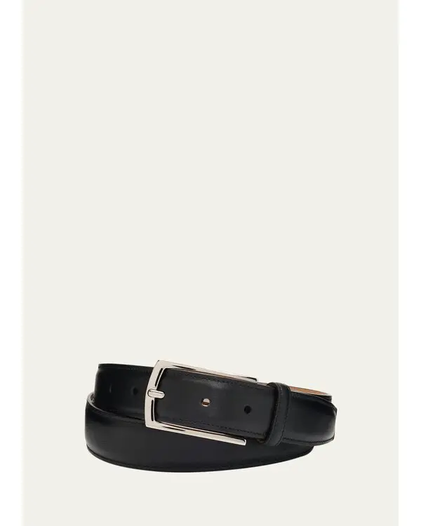 Ralph Lauren Purple Label Smooth Calfskin Belt - Black